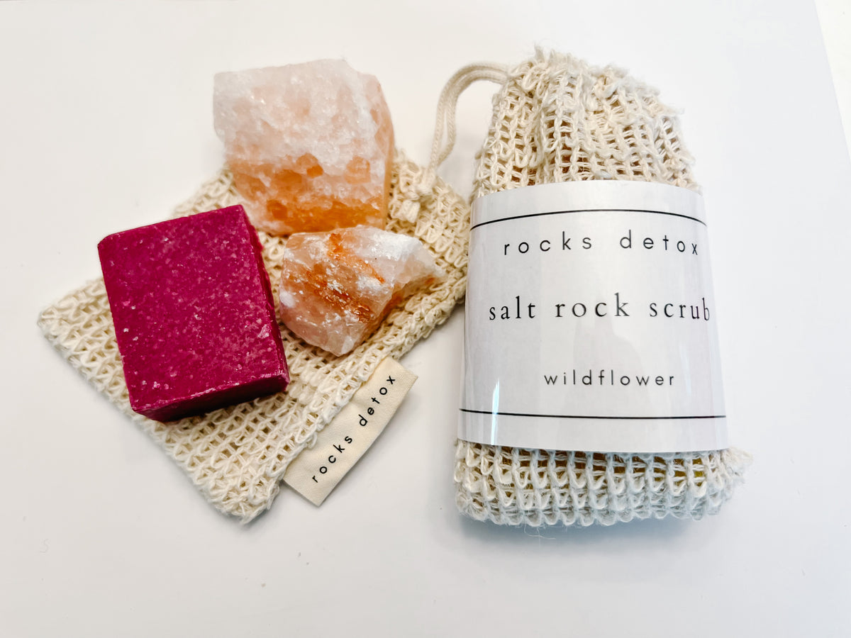 Wildflower Body Scrub- Salt Rock Scrub – Rocks Detox